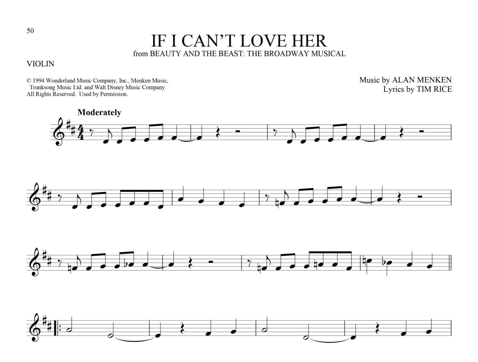 If I Cant Love Her Violin Hẻm Sách âm Nhạc